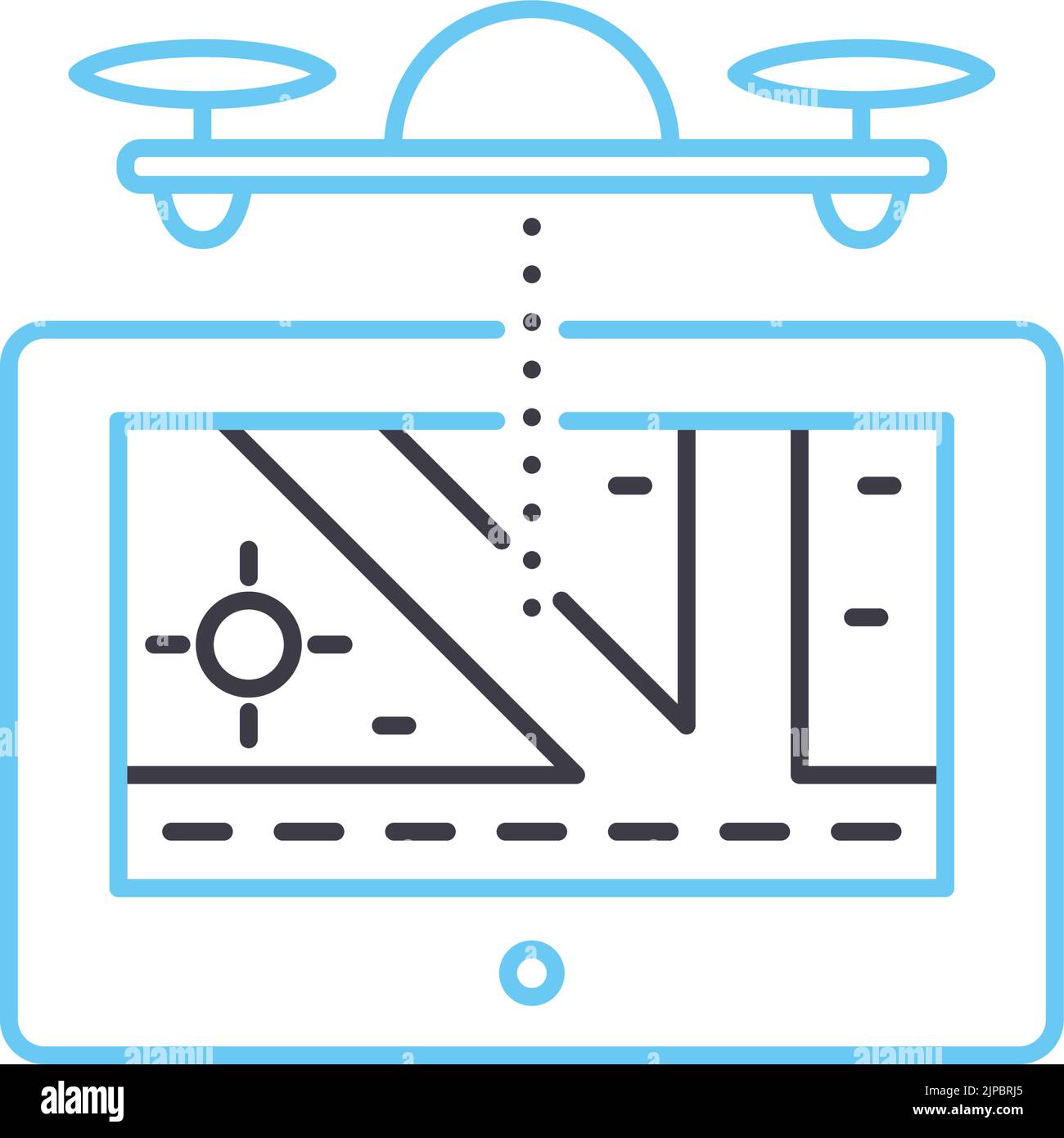 logistics target line icon, outline symbol, vector illustration ...