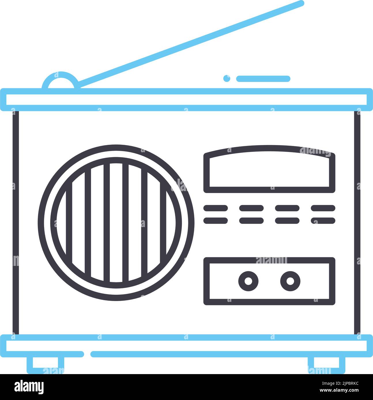 news radio line icon, outline symbol, vector illustration, concept sign ...