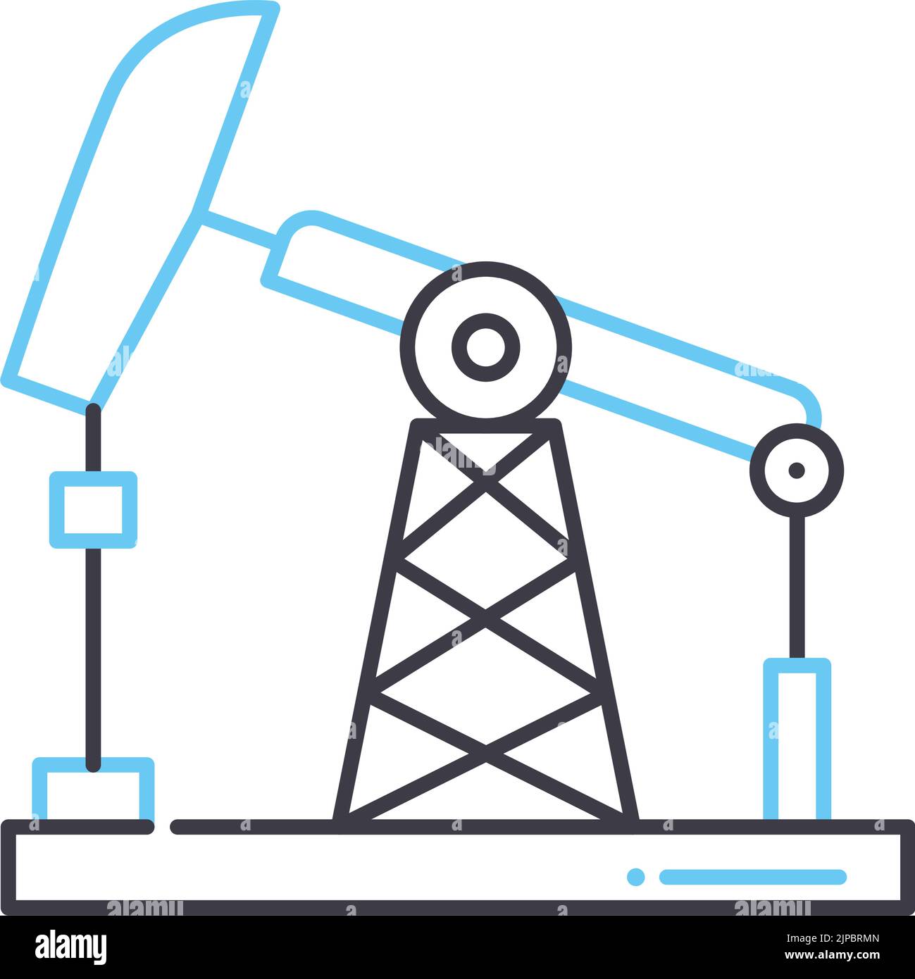 oil pump jack line icon, outline symbol, vector illustration, concept sign Stock Vector Image ...