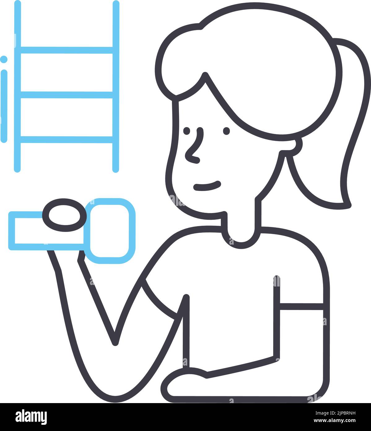 trainer line icon, outline symbol, vector illustration, concept sign ...