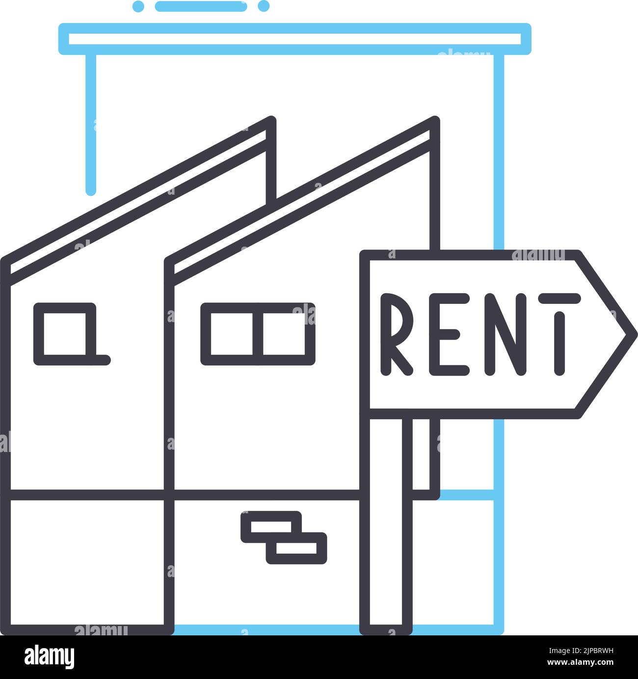 rent line icon, outline symbol, vector illustration, concept sign Stock ...
