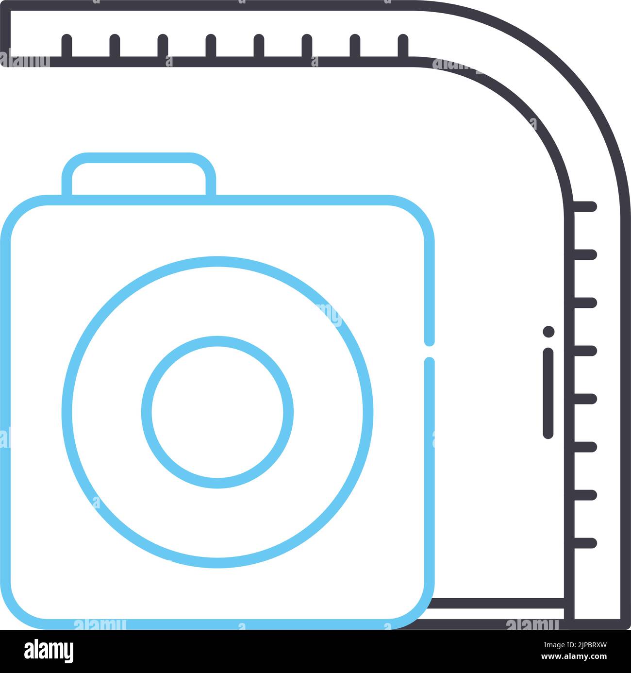 Measuring Tape Line Icon Outline Symbol Vector Illustration Concept Sign Stock Vector Image