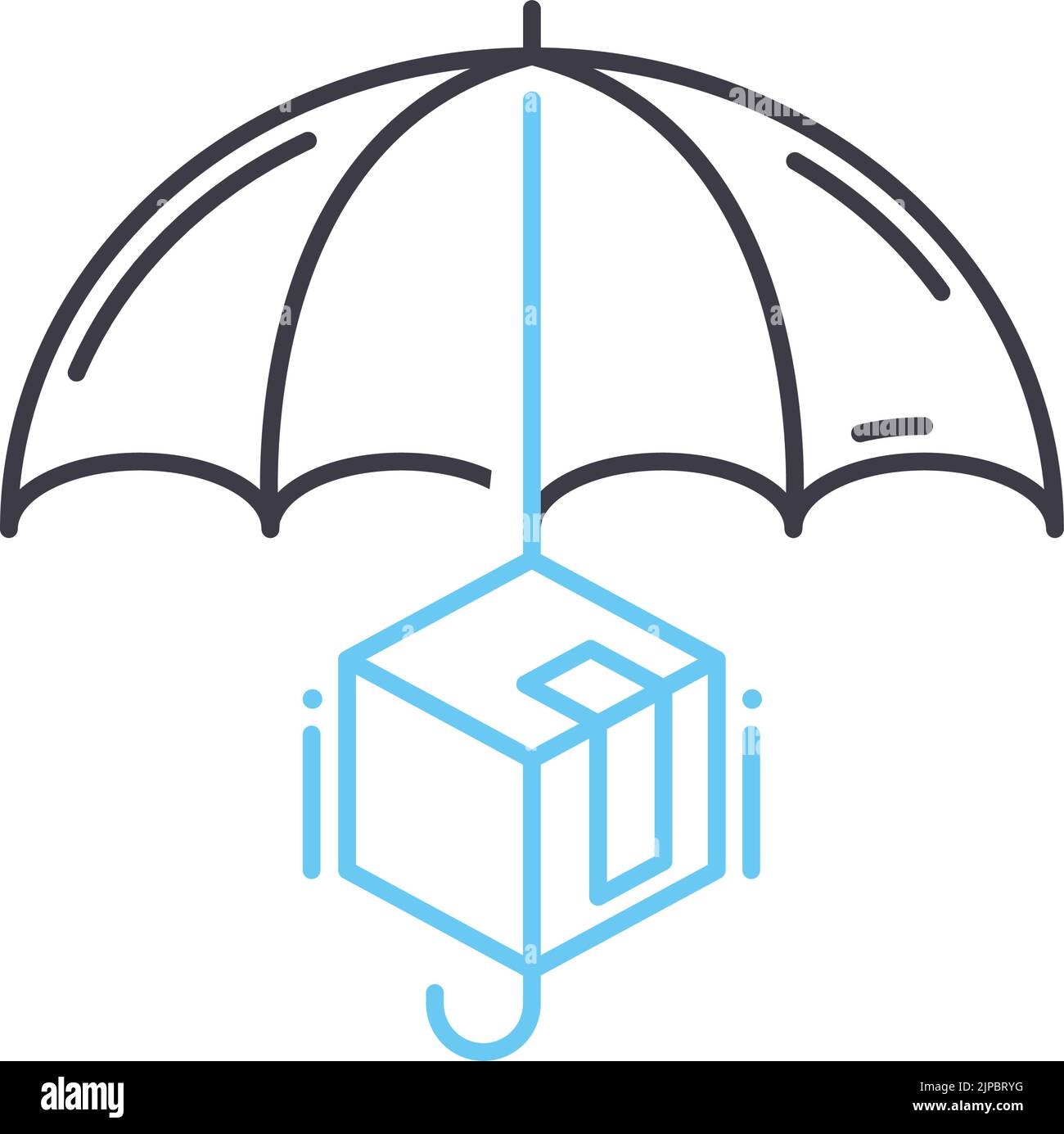 protect line icon, outline symbol, vector illustration, concept sign ...