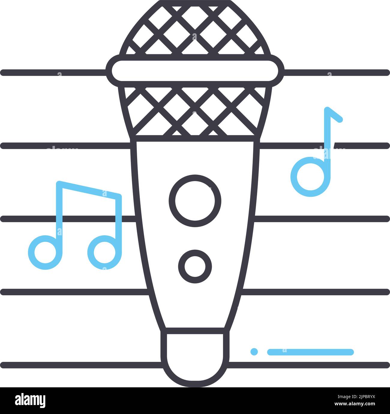 microphone line icon, outline symbol, vector illustration, concept sign ...