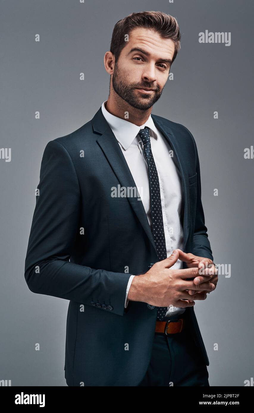 Keeping success in his stride. Studio portrait of a handsome young ...
