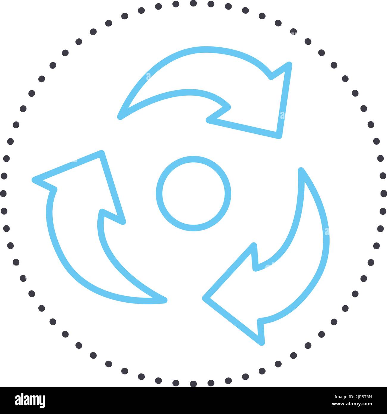 recycling line icon, outline symbol, vector illustration, concept sign ...