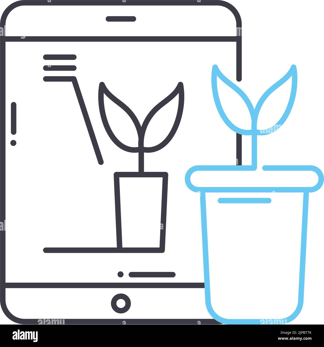 smart plan pot line icon, outline symbol, vector illustration, concept sign Stock Vector Image ...