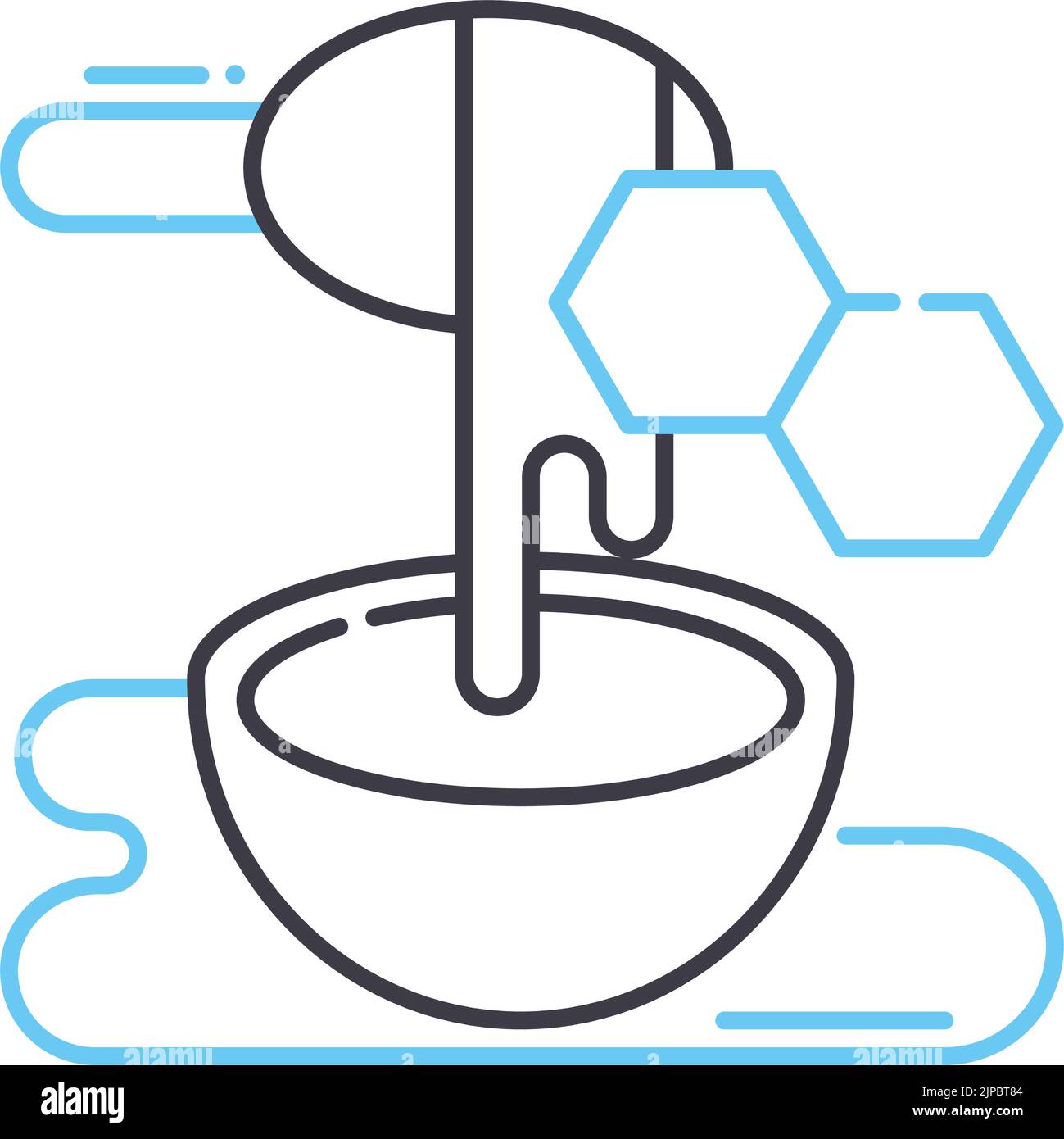 honey line icon, outline symbol, vector illustration, concept sign ...