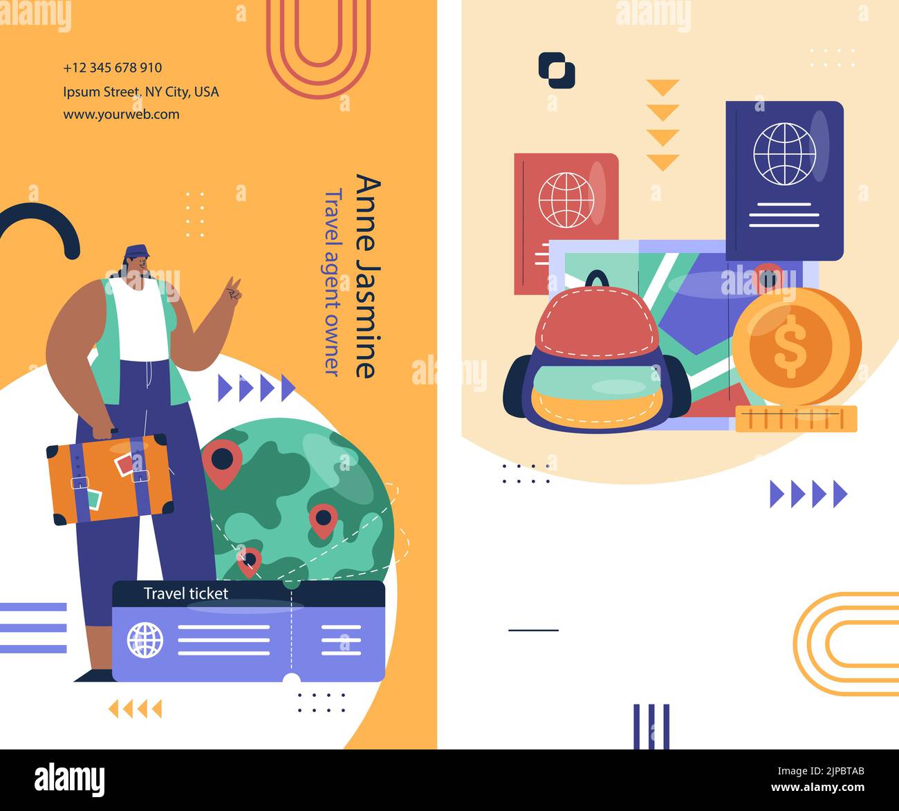 Travel agency template design Vector illustration Stock Vector Image ...
