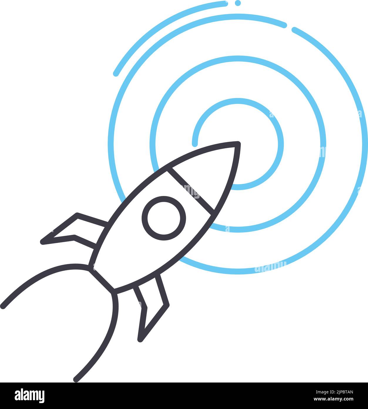 startup goal line icon, outline symbol, vector illustration, concept ...