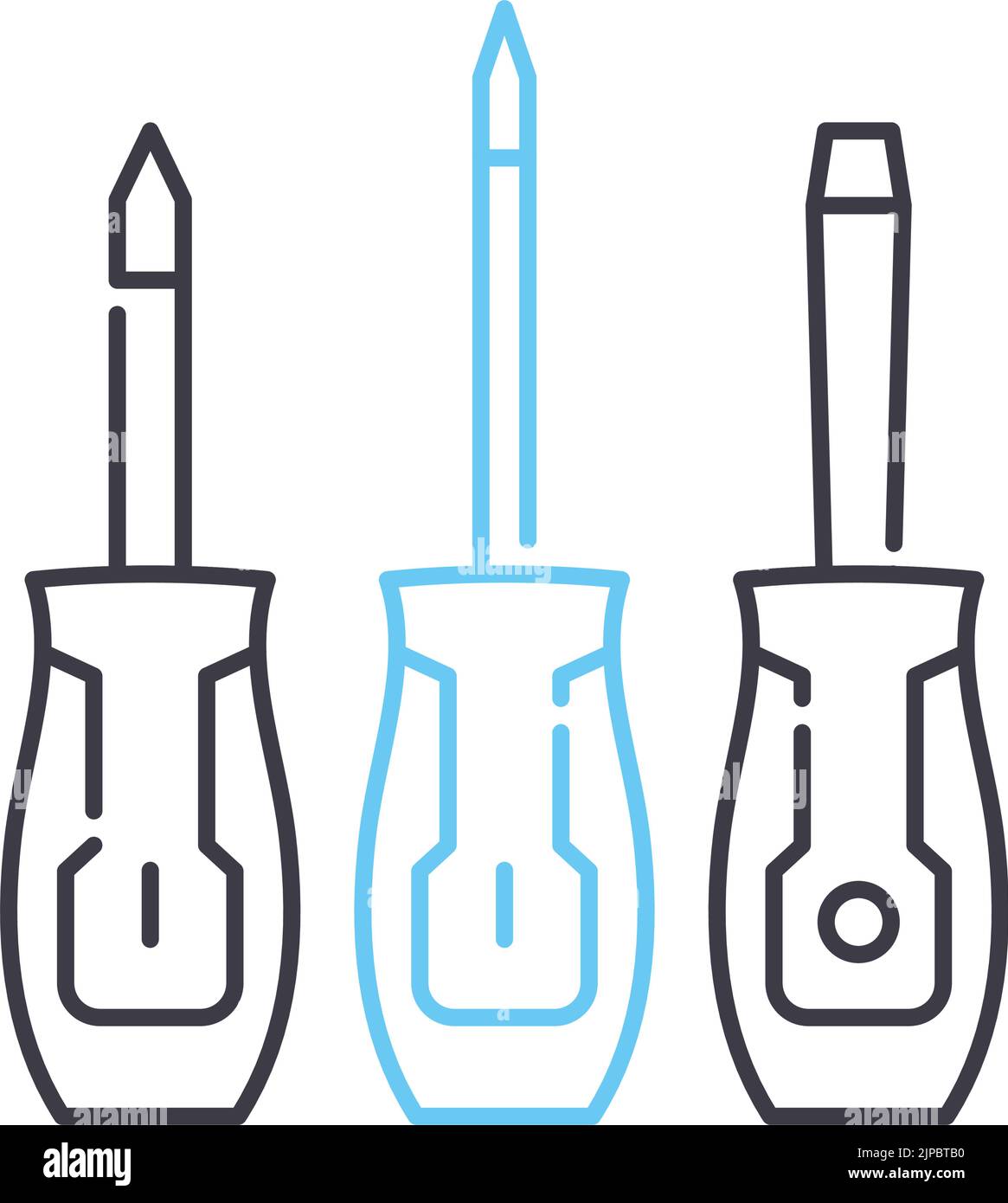 screwdriver line icon, outline symbol, vector illustration, concept ...
