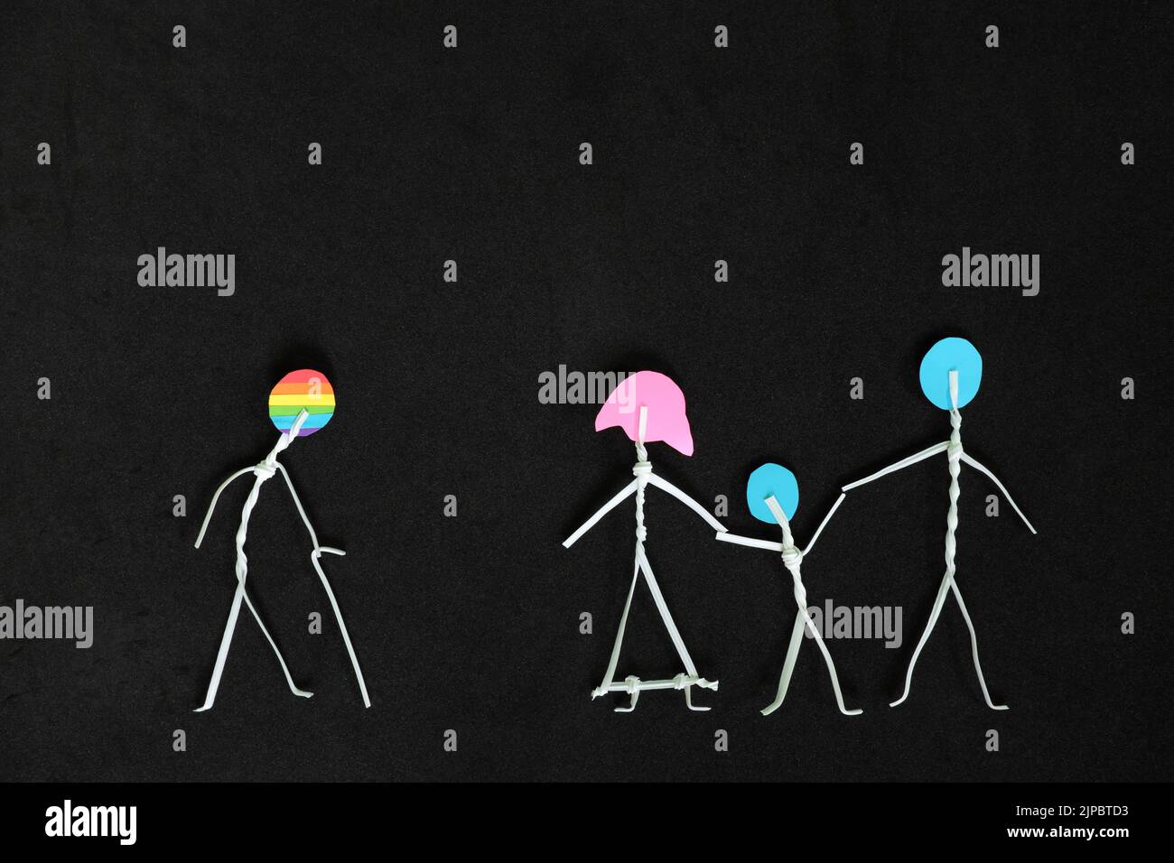 LGBT or LGBTQ abandoned elderly, growing old single and alone concept ...