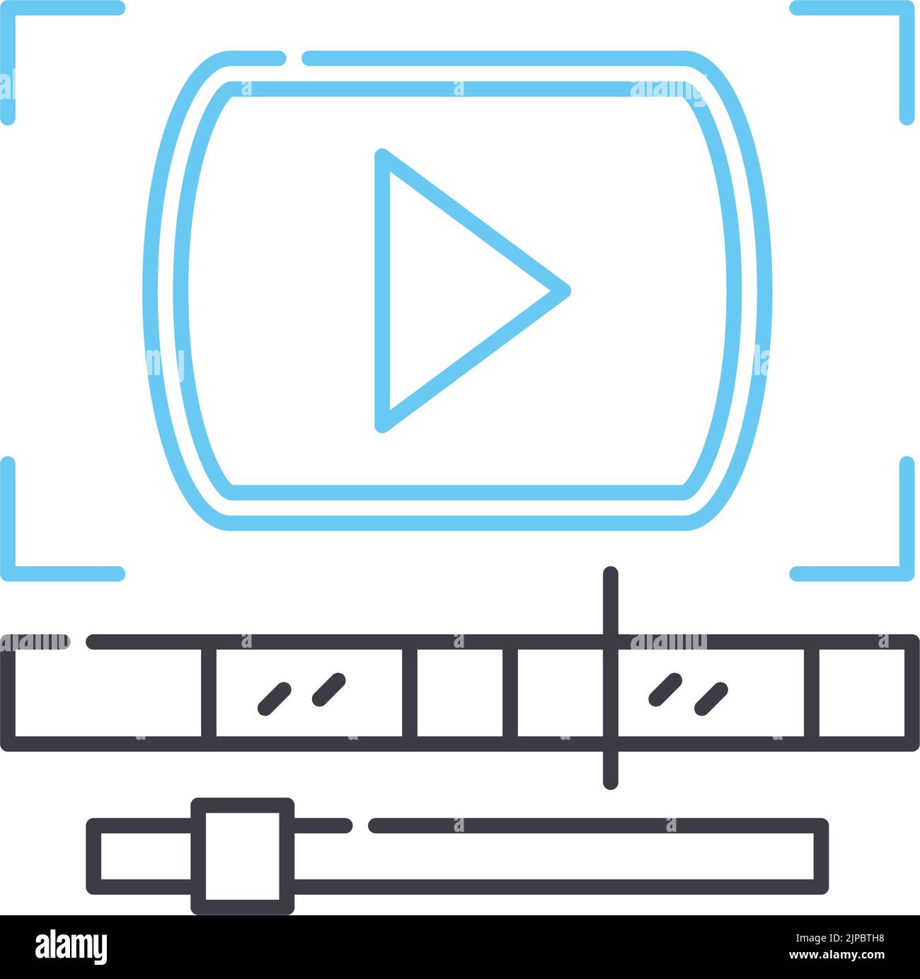 video clips line icon, outline symbol, vector illustration, concept ...