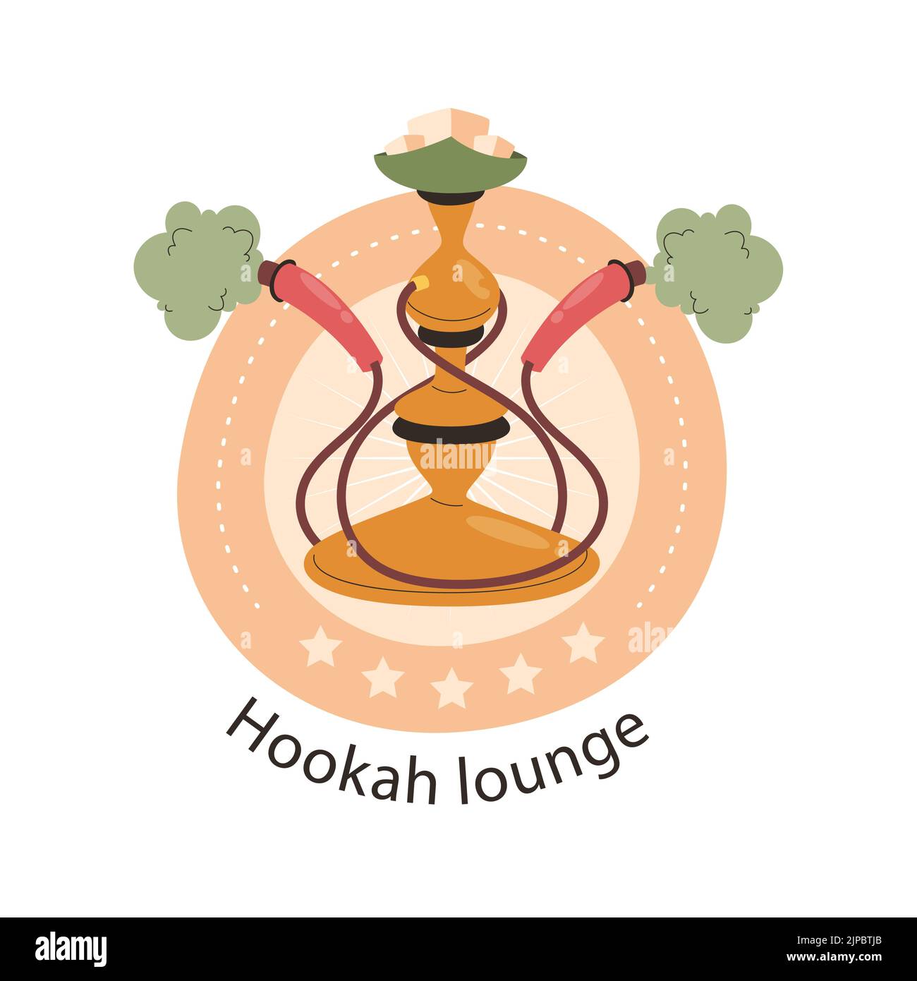 Hand drawn hookah logo template Vector illustration Stock Vector Image ...