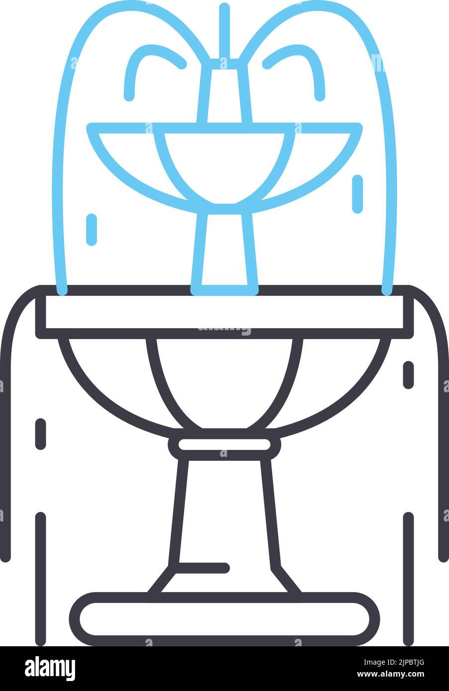 fountain line icon, outline symbol, vector illustration, concept sign ...