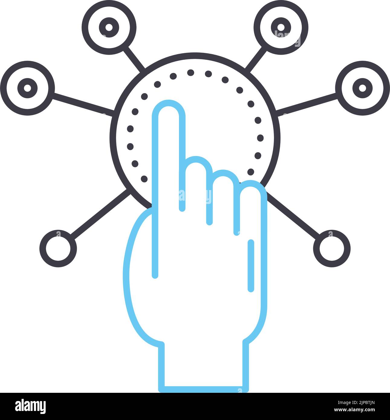 interactive line icon, outline symbol, vector illustration, concept ...