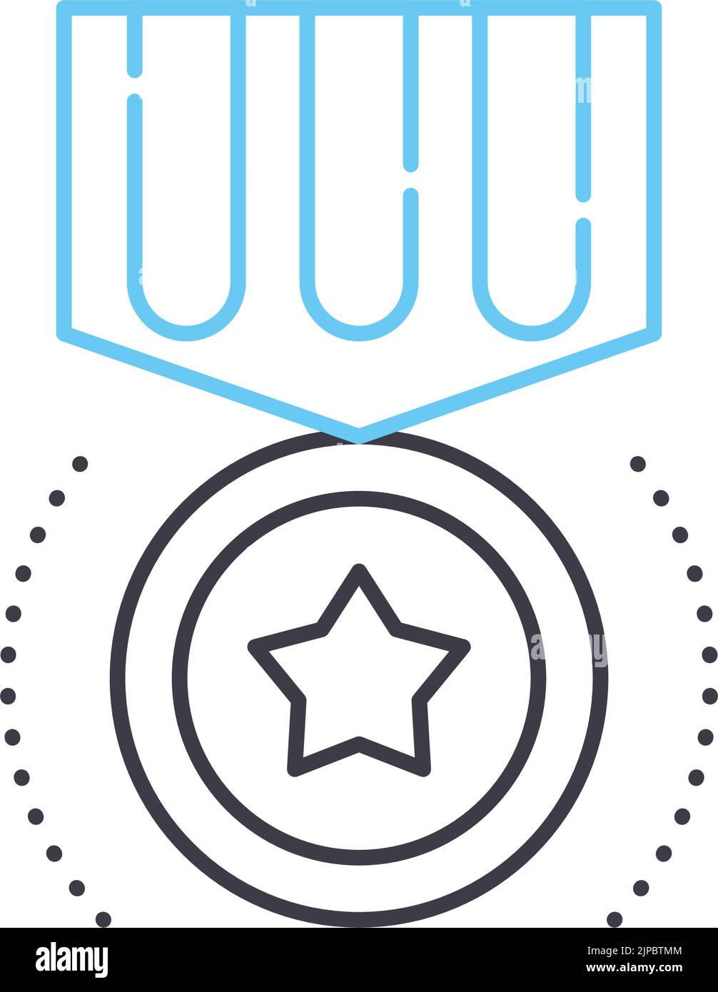 medallion line icon, outline symbol, vector illustration, concept sign ...