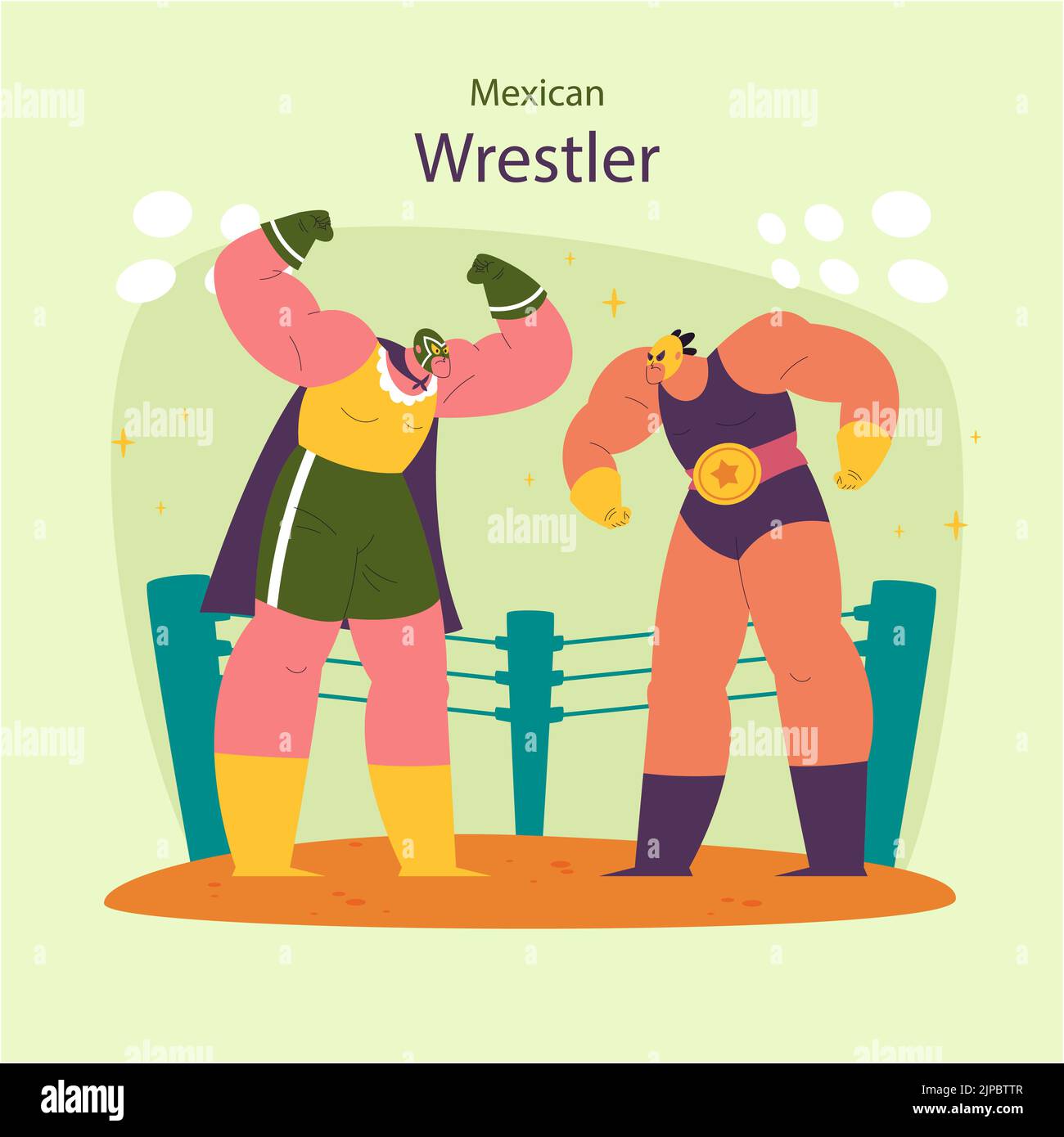 Hand drawn mexican wrestler Vector illustration Stock Vector Image ...