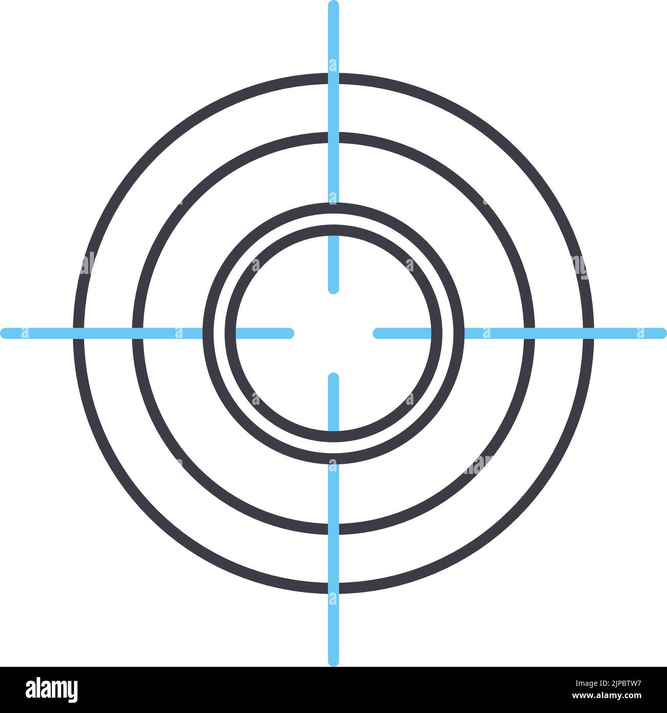 target location line icon, outline symbol, vector illustration, concept ...