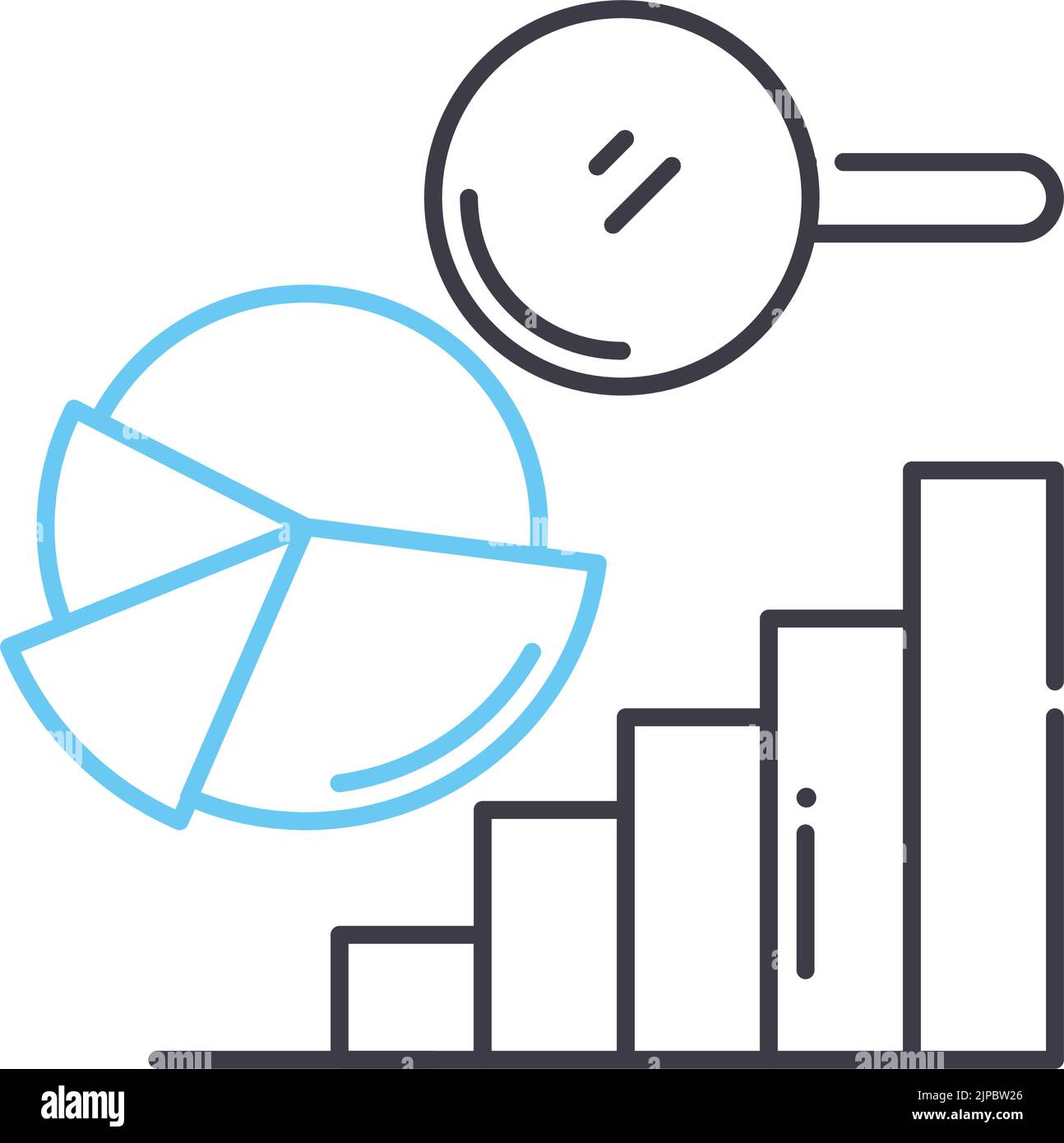 Market Trend Analysis Line Icon Outline Symbol Vector Illustration