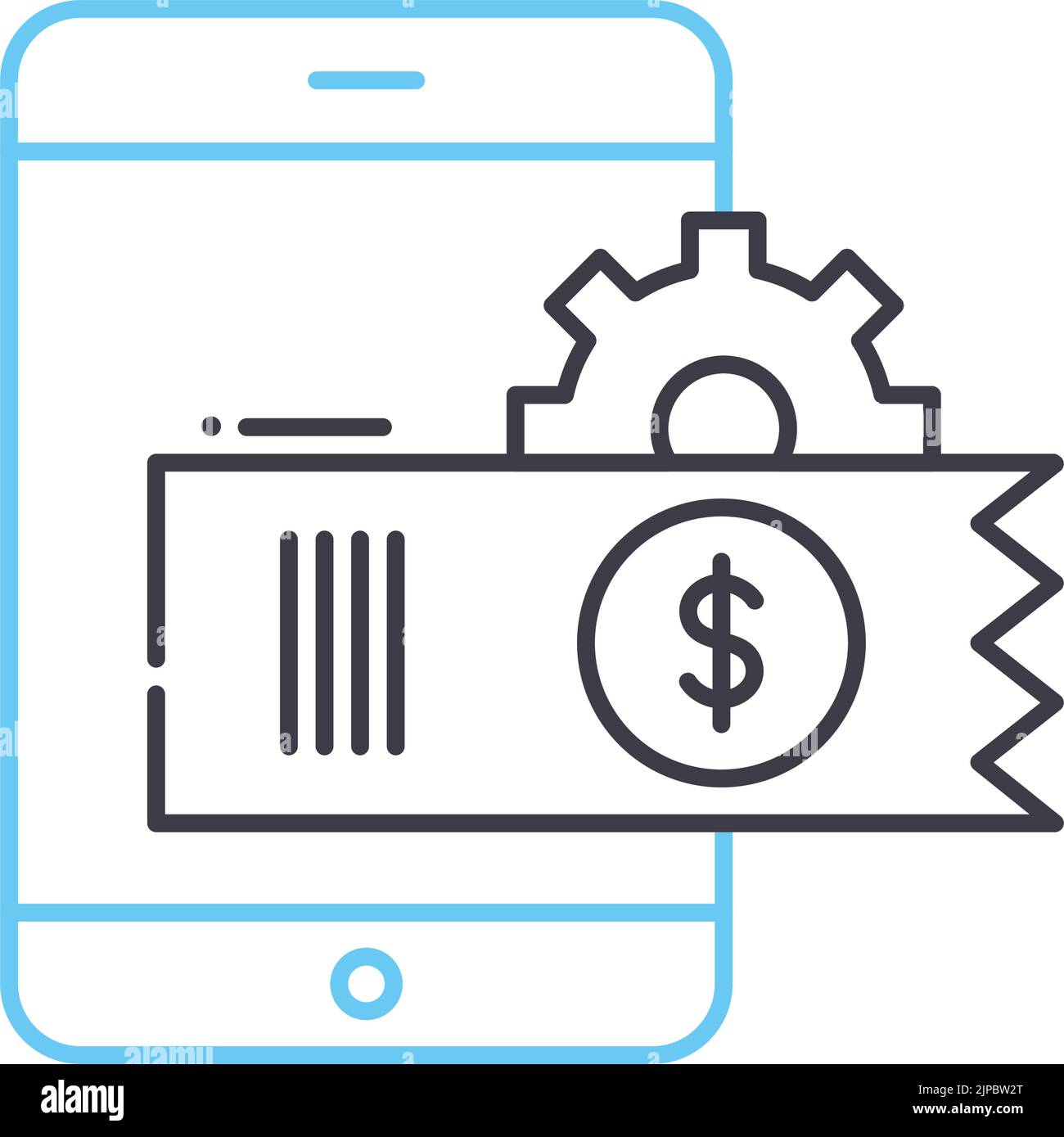 online invoicing line icon, outline symbol, vector illustration, concept sign Stock Vector Image ...