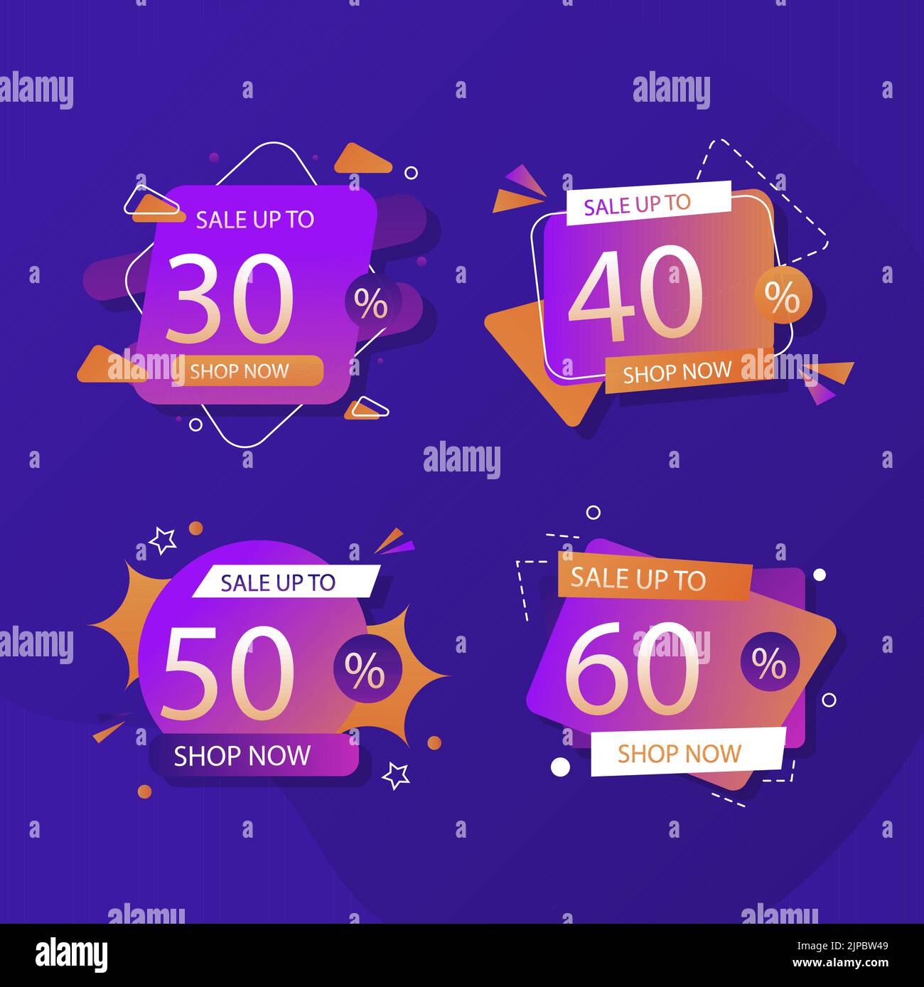 Gradient discount numbers sale set Vector illustration Stock Vector ...
