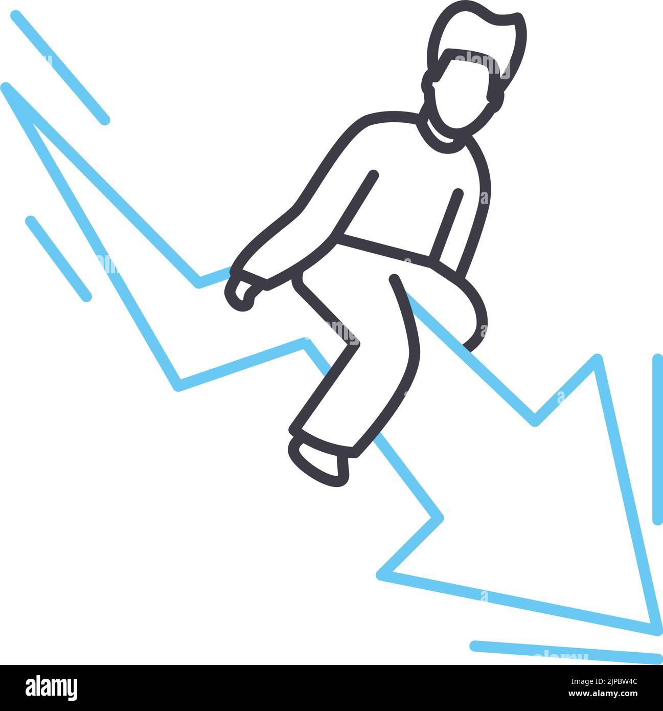 personal failure line icon, outline symbol, vector illustration ...