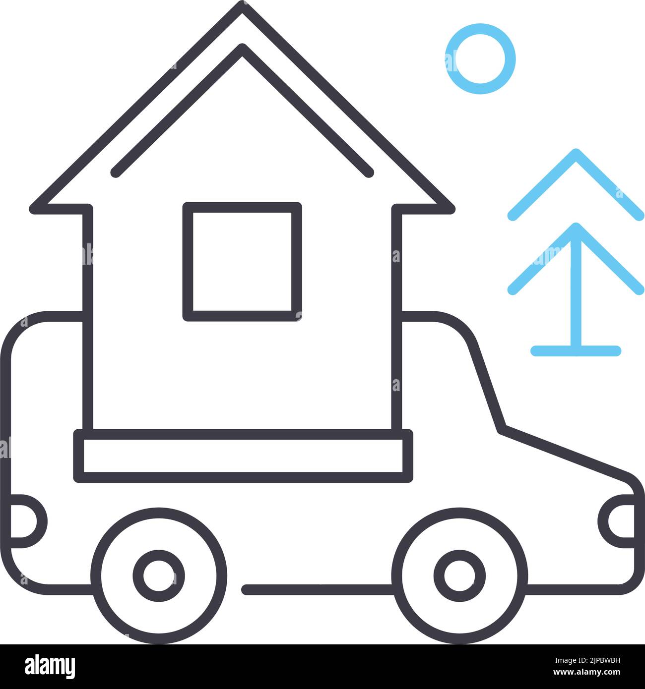 moving help line icon, outline symbol, vector illustration, concept ...