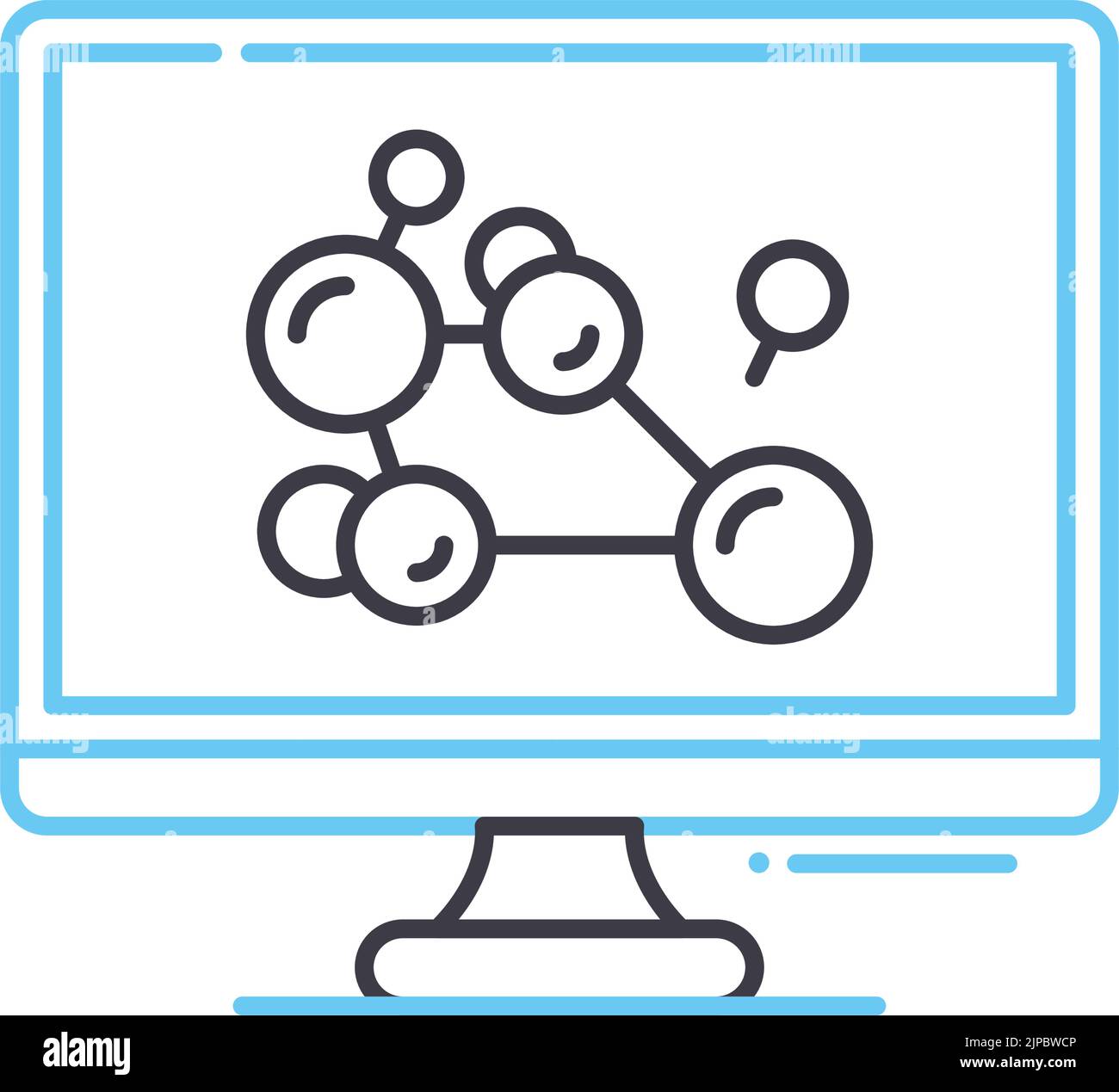 molecular analysis line icon, outline symbol, vector illustration ...