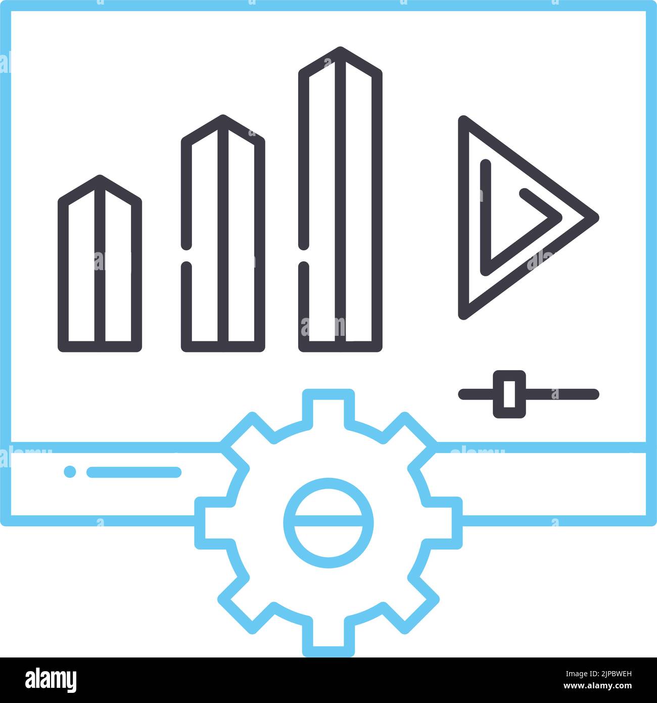 video marketing line icon, outline symbol, vector illustration, concept ...