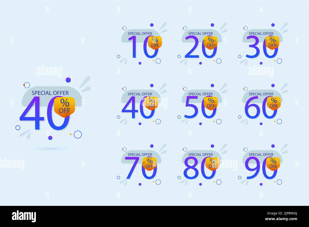 Gradient discount numbers sale set Vector illustration Stock Vector ...