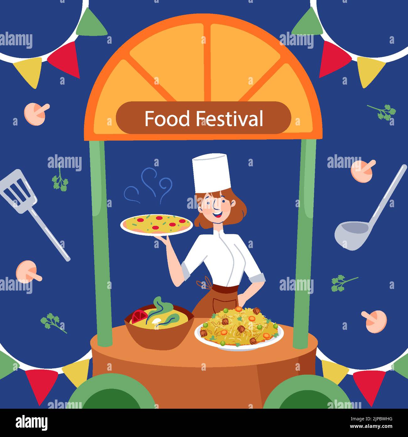 Flat design food festival Vector illustration Stock Vector Image & Art ...