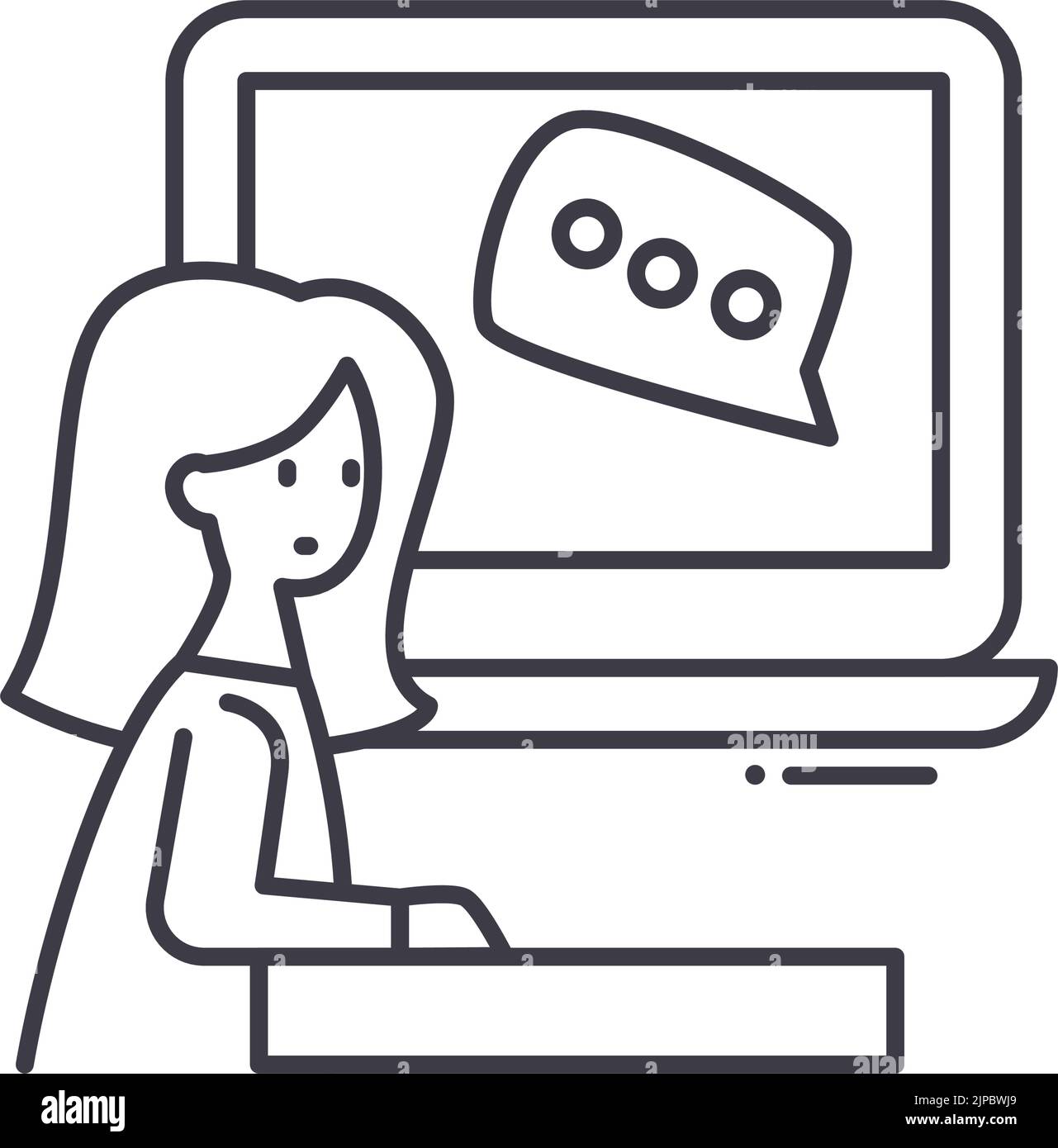 webinar line icon, outline symbol, vector illustration, concept sign ...