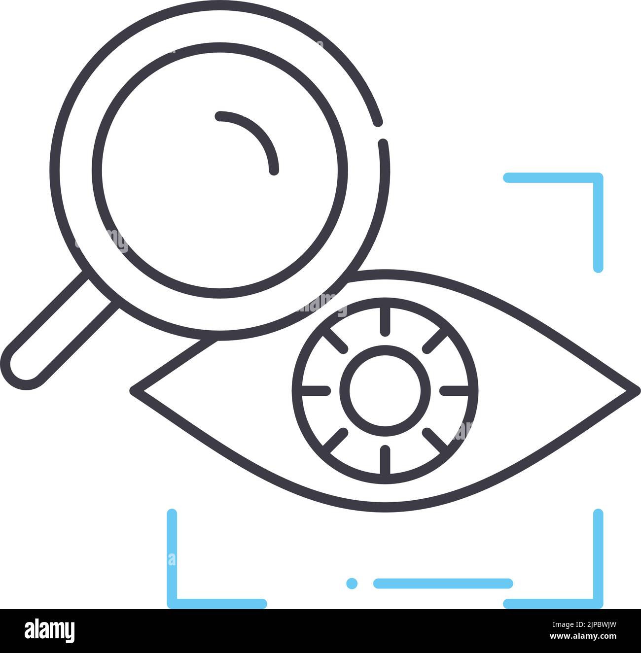 observation line icon, outline symbol, vector illustration, concept ...