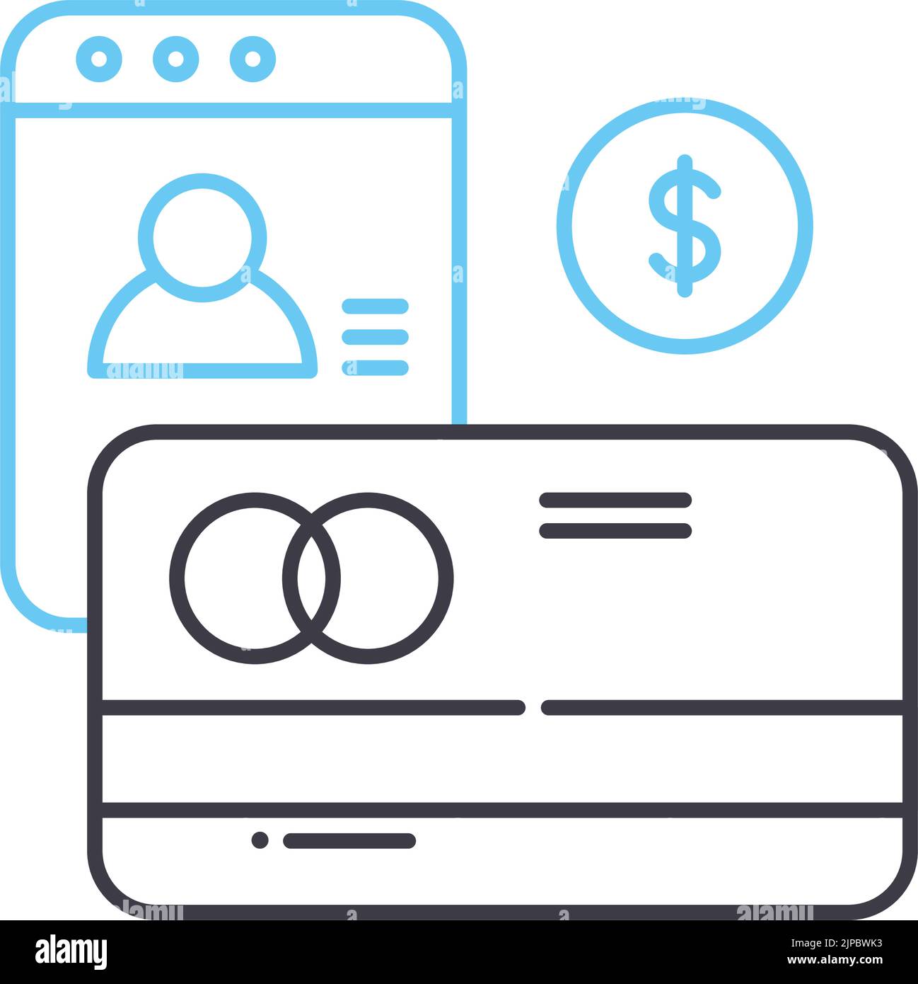 savings account line icon, outline symbol, vector illustration, concept ...