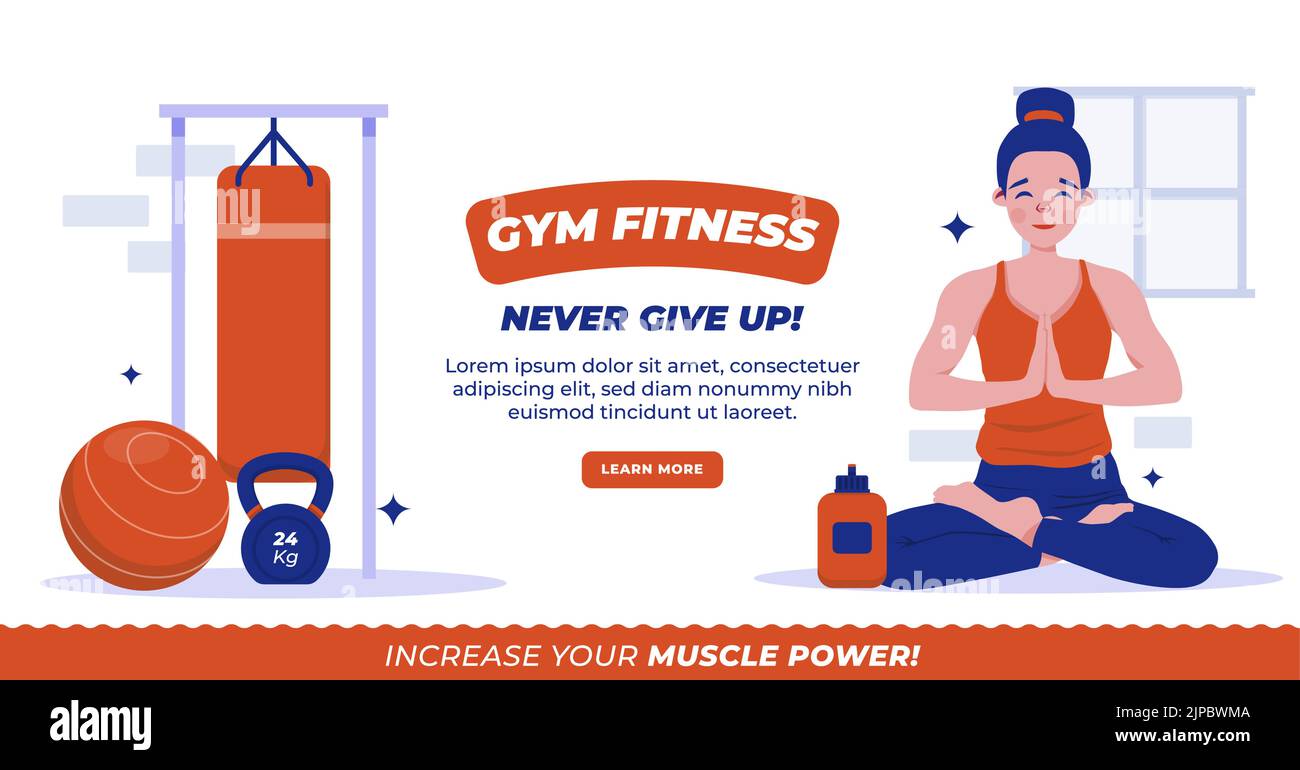 Flat design gym fitness ad template Vector illustration Stock Vector ...