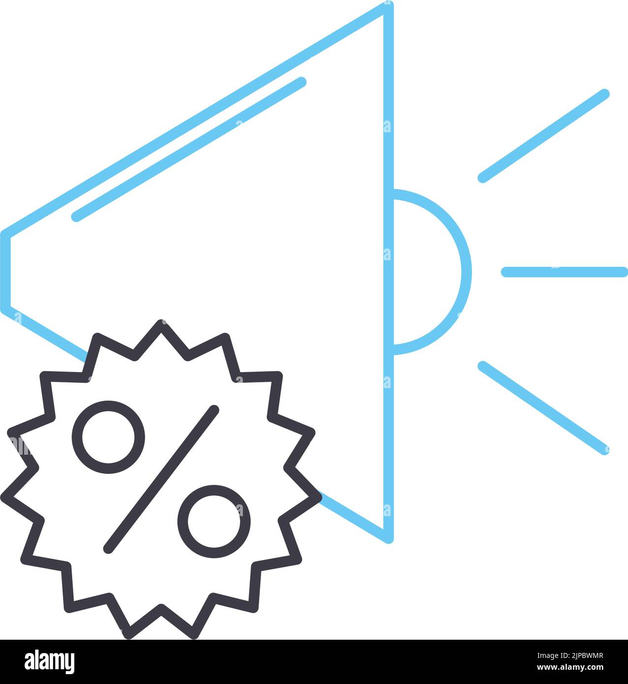 promotion line icon, outline symbol, vector illustration, concept sign ...