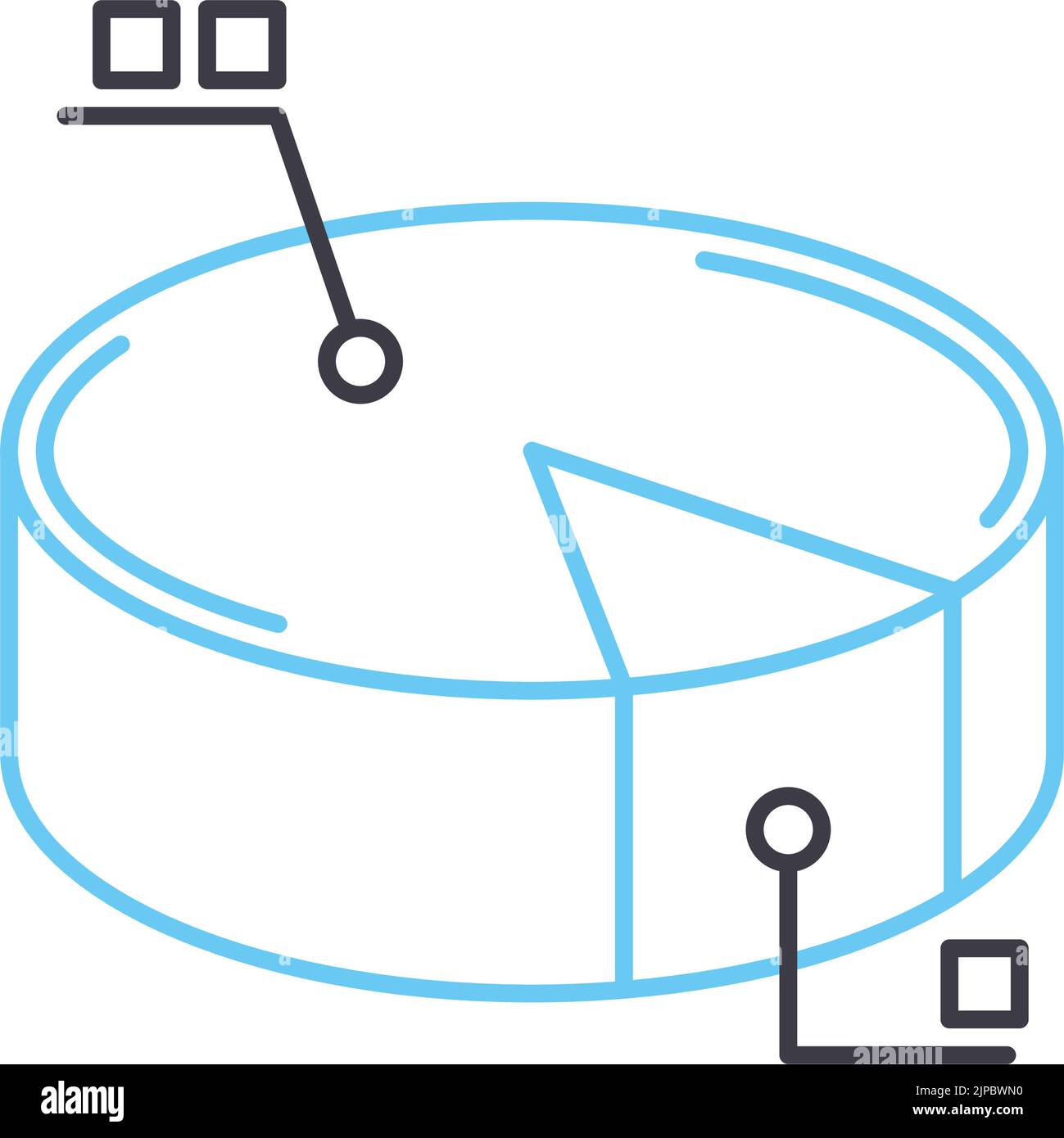 graph information line icon, outline symbol, vector illustration ...
