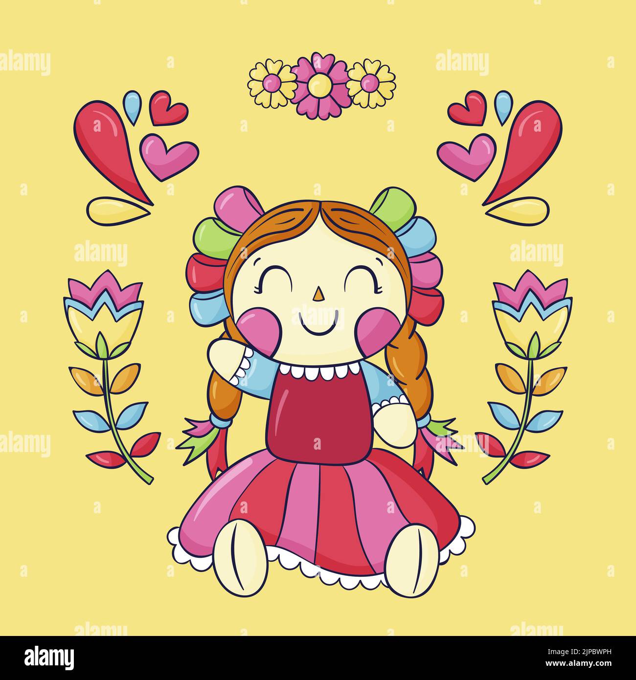 Hand drawn mexican doll Vector illustration Stock Vector Image & Art ...