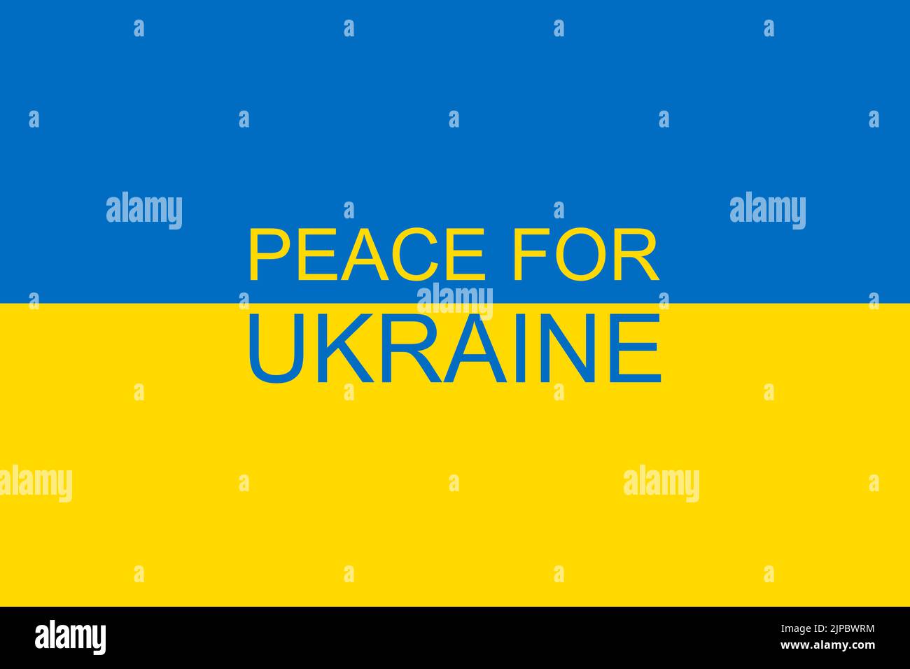 The national flag of Ukraine is blue-yellow and the text peace for ...