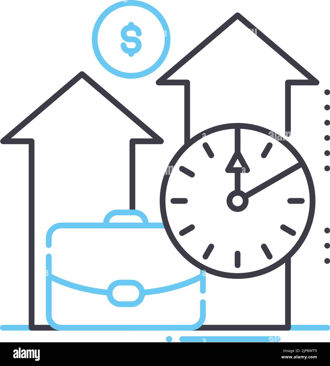 Short Term Investment Line Icon Outline Symbol Vector Illustration