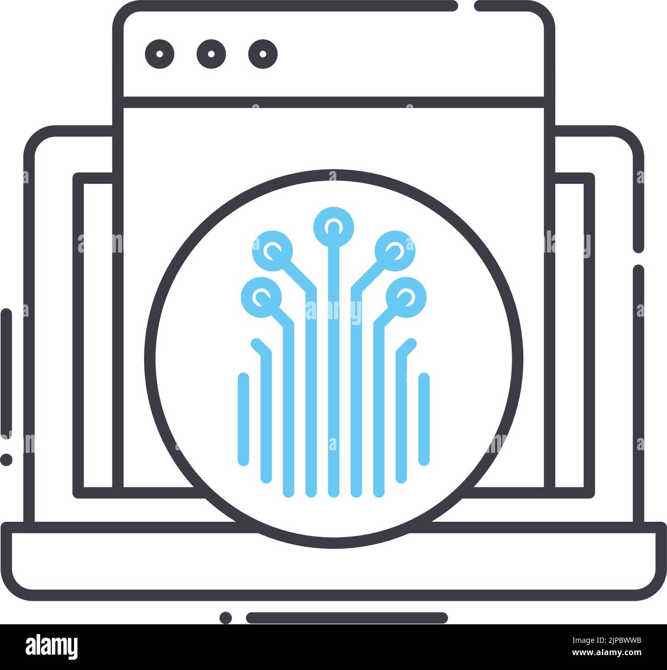 information development line icon, outline symbol, vector illustration ...
