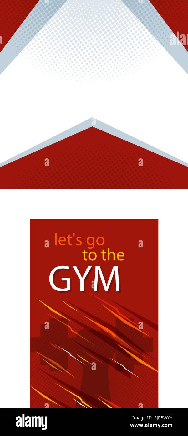 Flat design gym fitness posts template Vector illustration Stock Vector ...