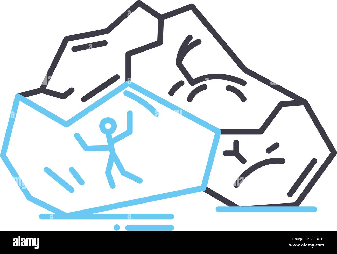 rock line icon, outline symbol, vector illustration, concept sign Stock ...