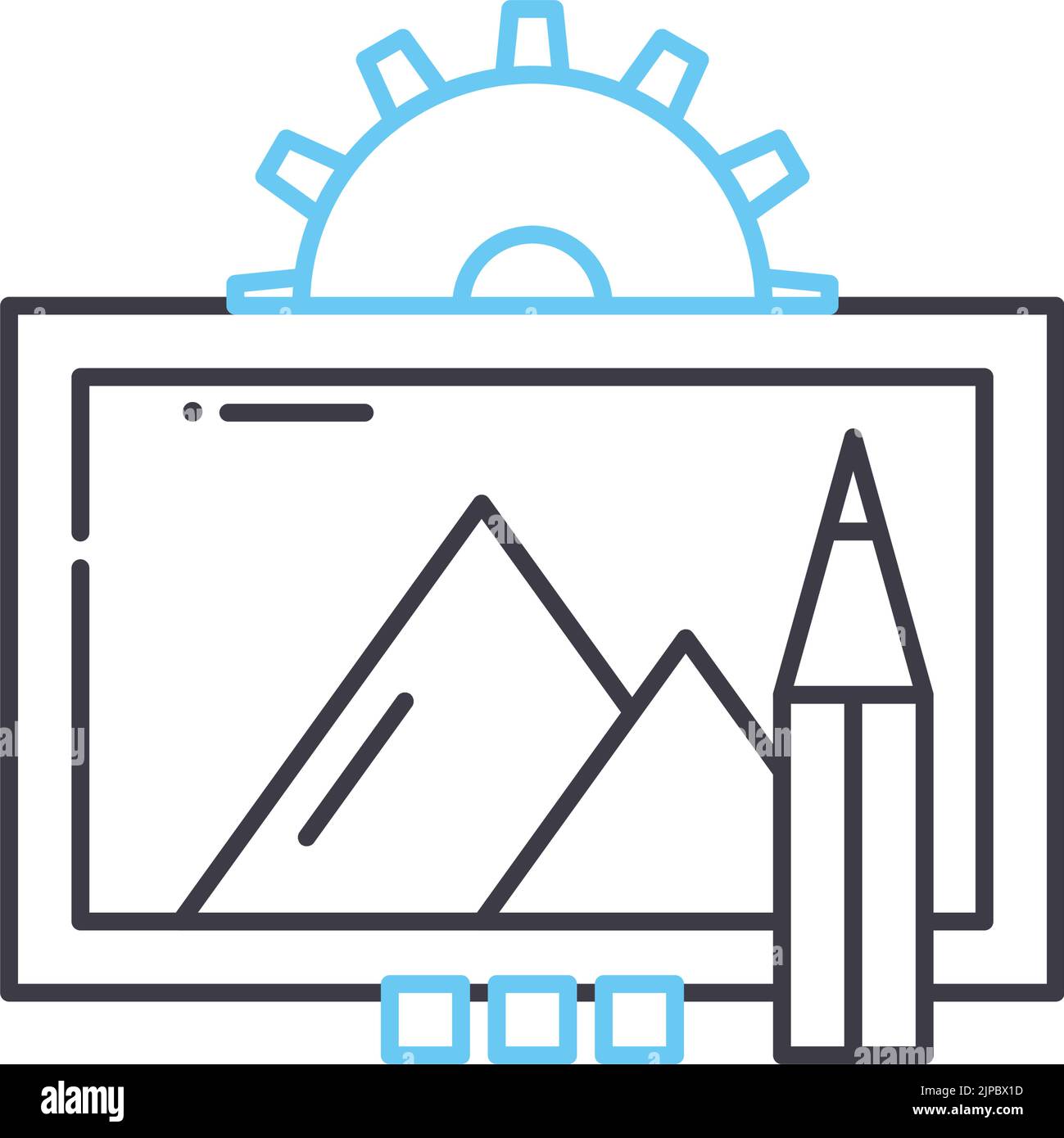 image editor line icon, outline symbol, vector illustration, concept ...