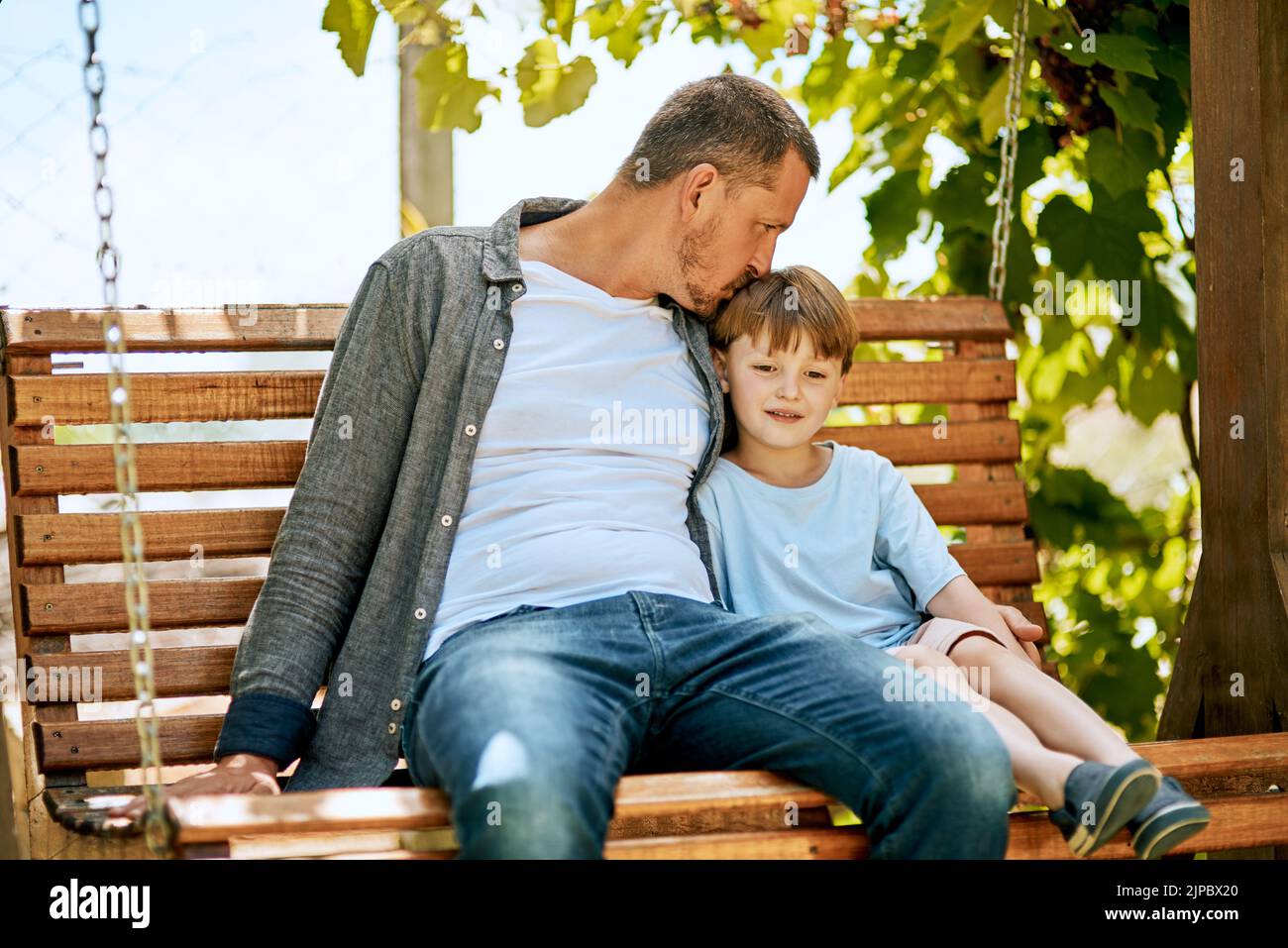 The little gestures that mean a lot. a father and his adorable son ...