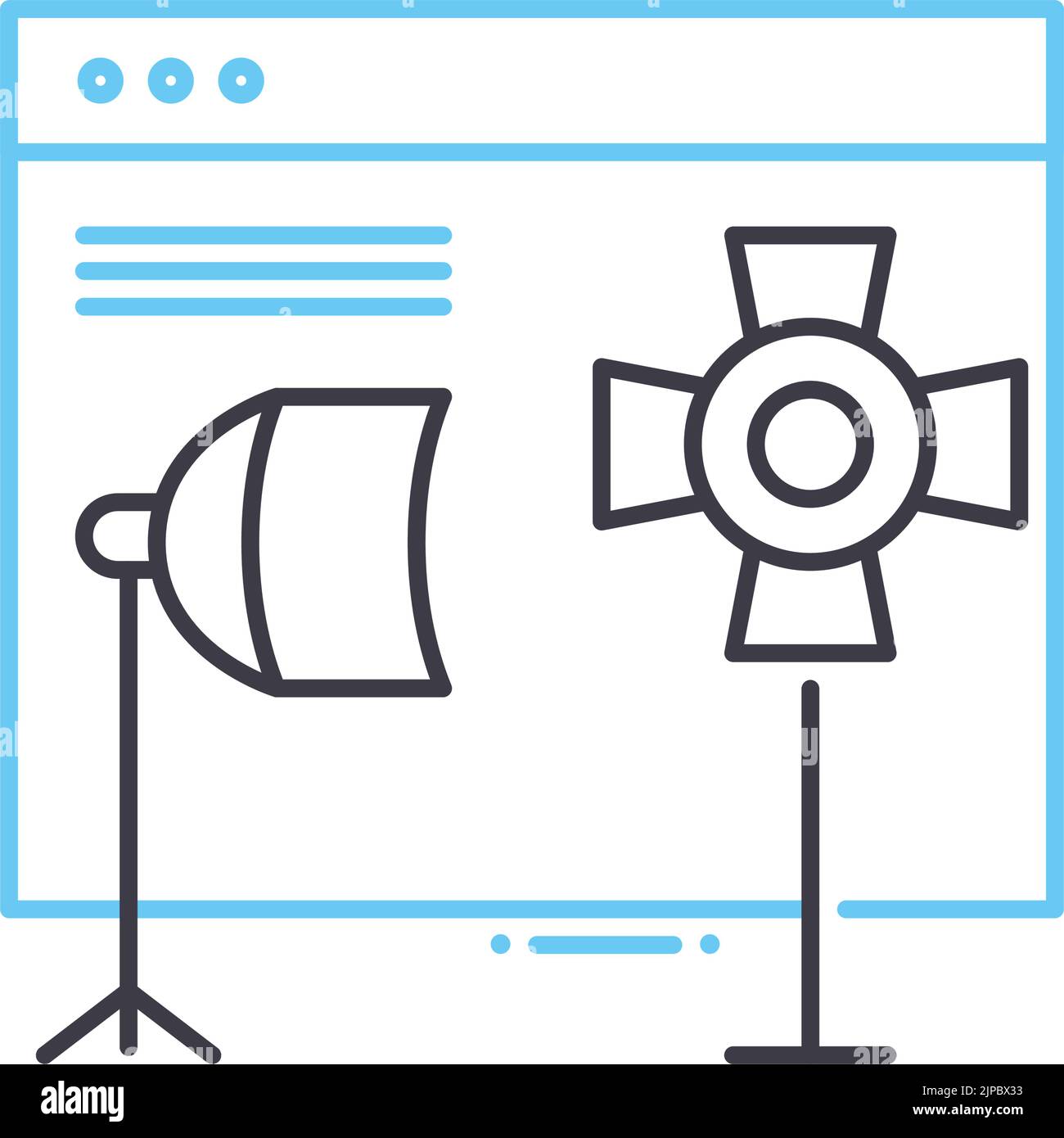 photo studio line icon, outline symbol, vector illustration, concept ...