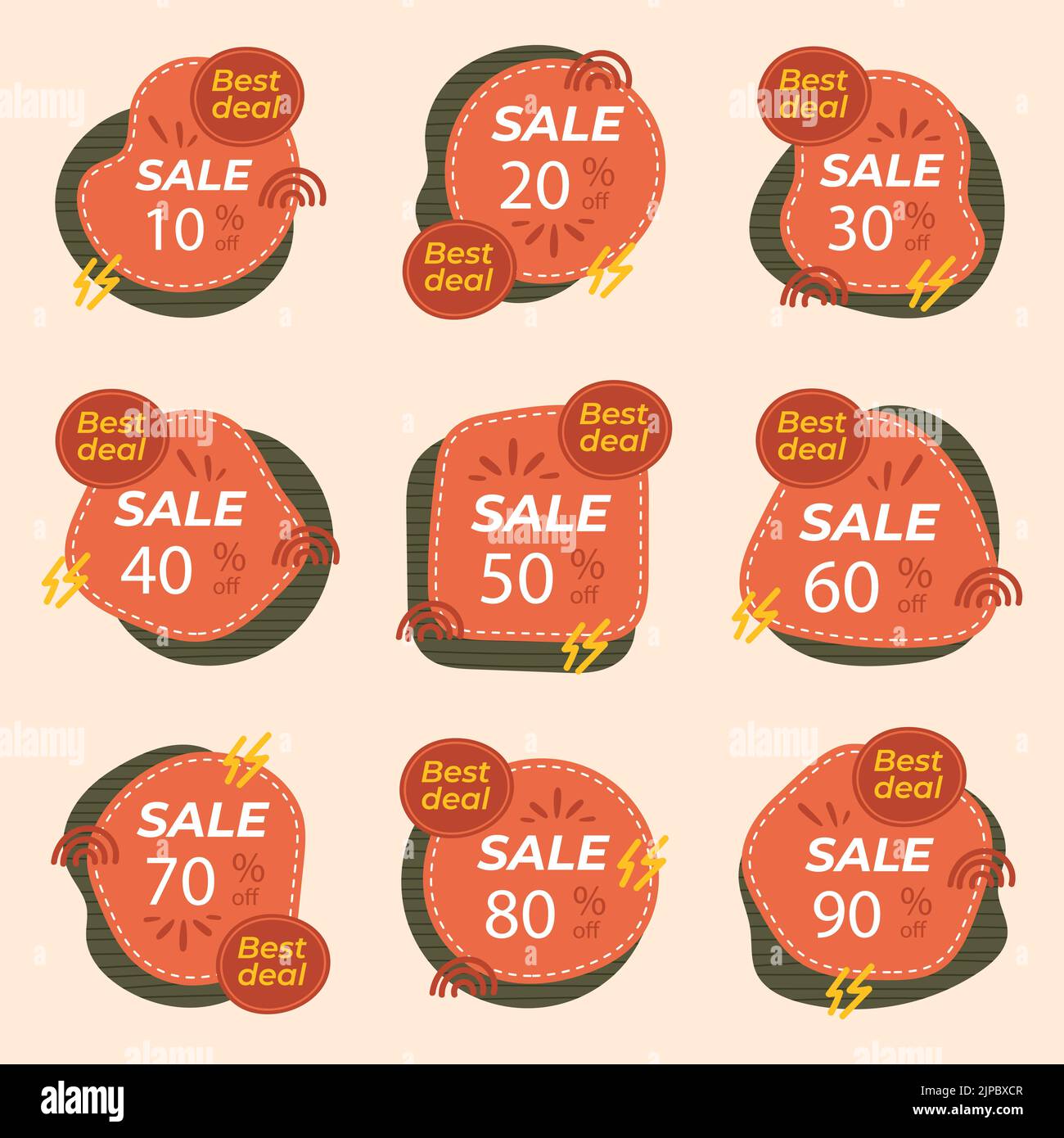 Gradient discount numbers sale set Vector illustration Stock Vector ...