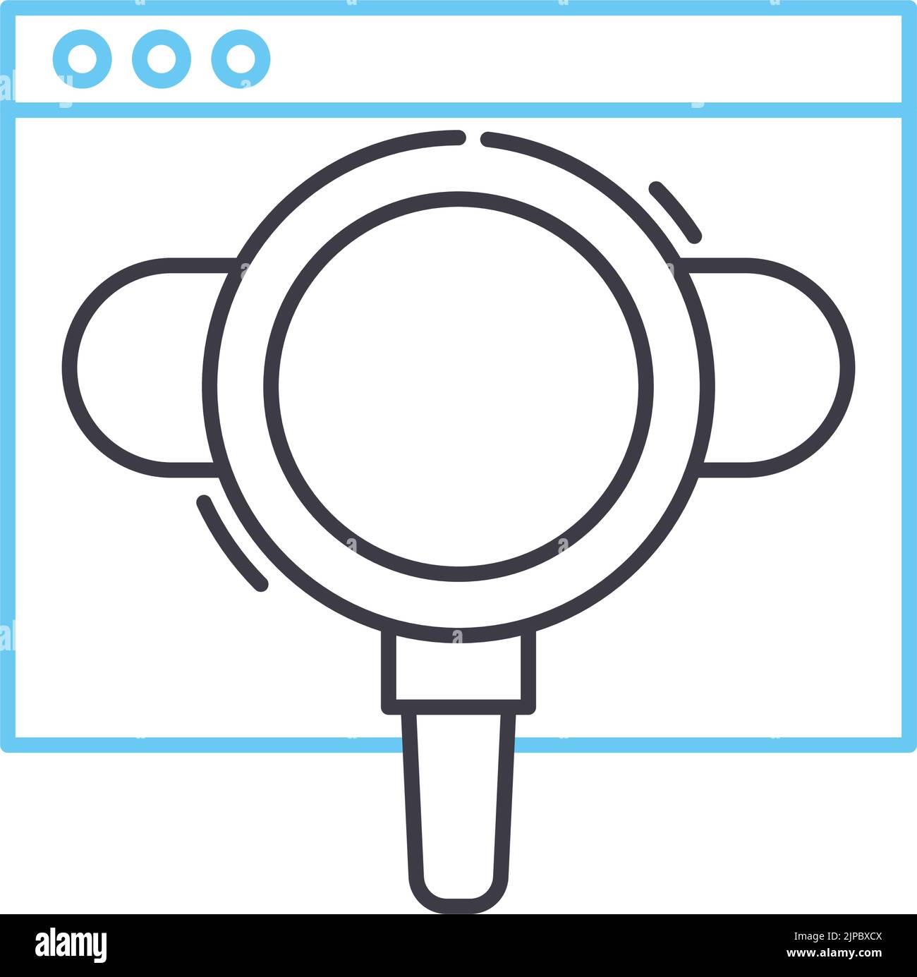 search engine line icon, outline symbol, vector illustration, concept ...