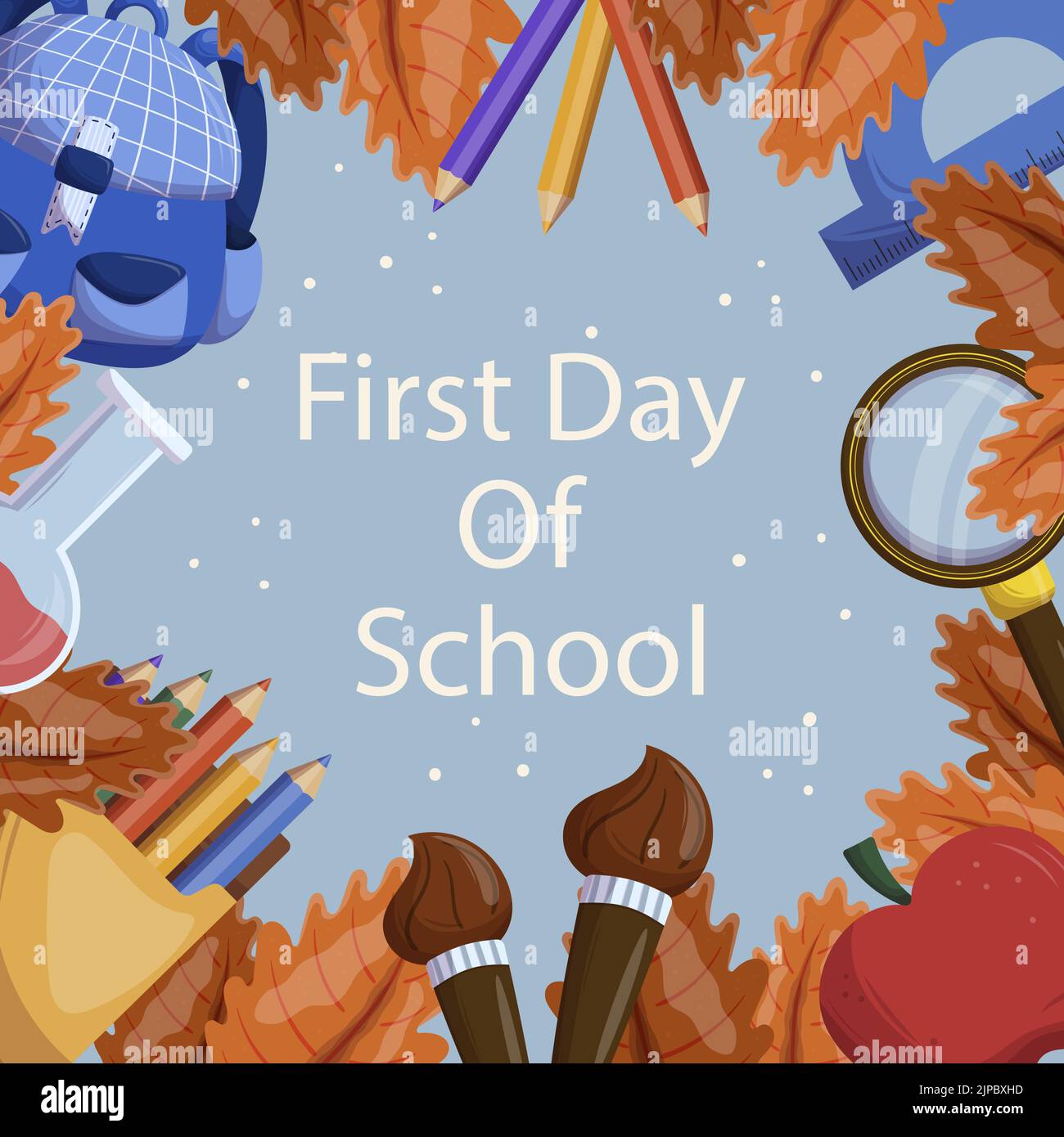 Flat design first day of school frame Vector illustration Stock Vector ... Flat design first day of school frame Vector illustration Stock Vector ...